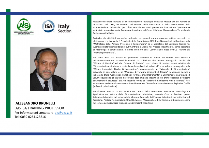 | ASSOCIAZIONE ITALIANA STRUMENTISTI – I.S.A. ITALY SECTION